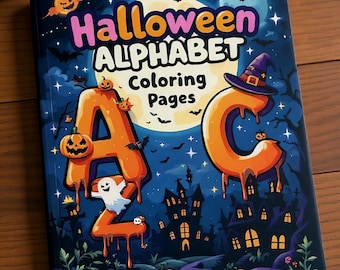 Halloween Alphabet Coloring Pages: A-Z Spooky Designs (digital Download ...