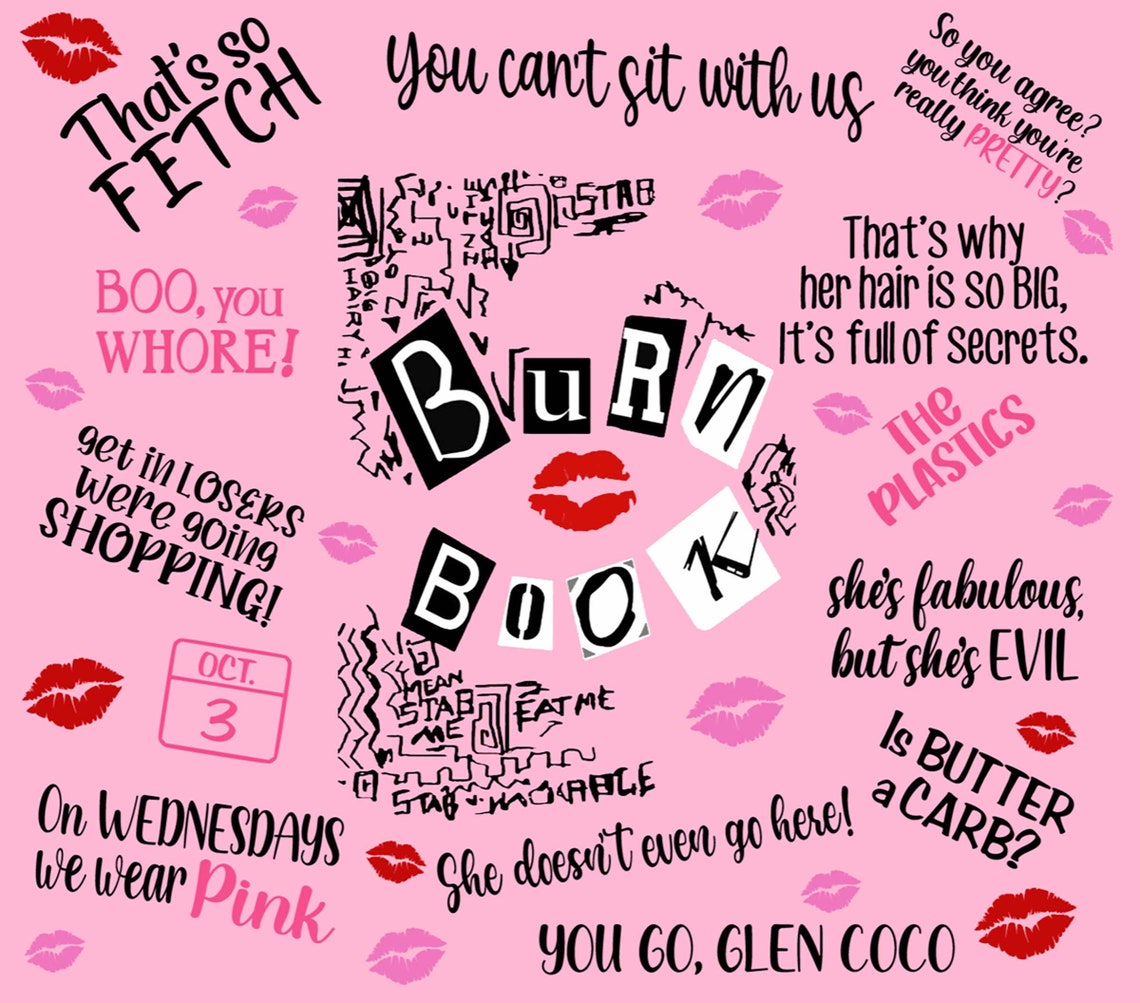 Burn Book Tumbler Wrap Adhesive Vinyl Tumbler Craft Vinyl - Etsy