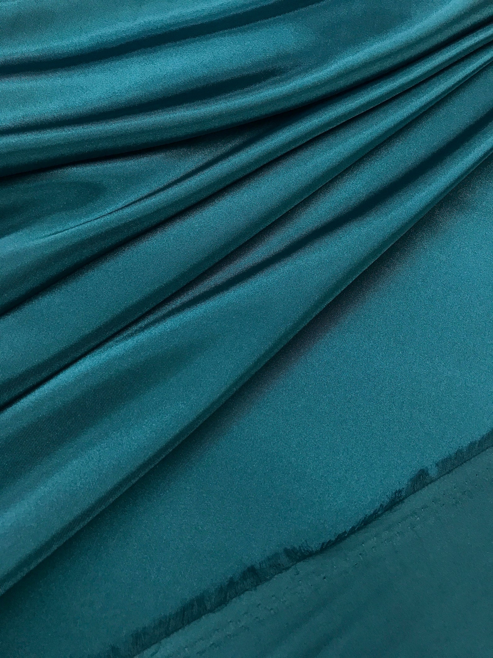 Teal Blue Charmeuse Fabric Fabric by the Yard | Etsy