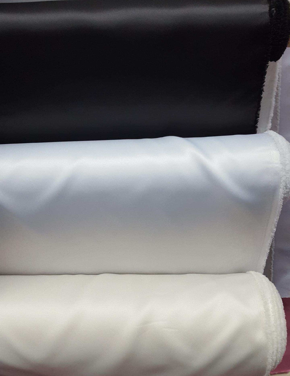 Black Dull Satin Fabric by the Yard /duchess Satin/ Peau De Soie Fabric ...