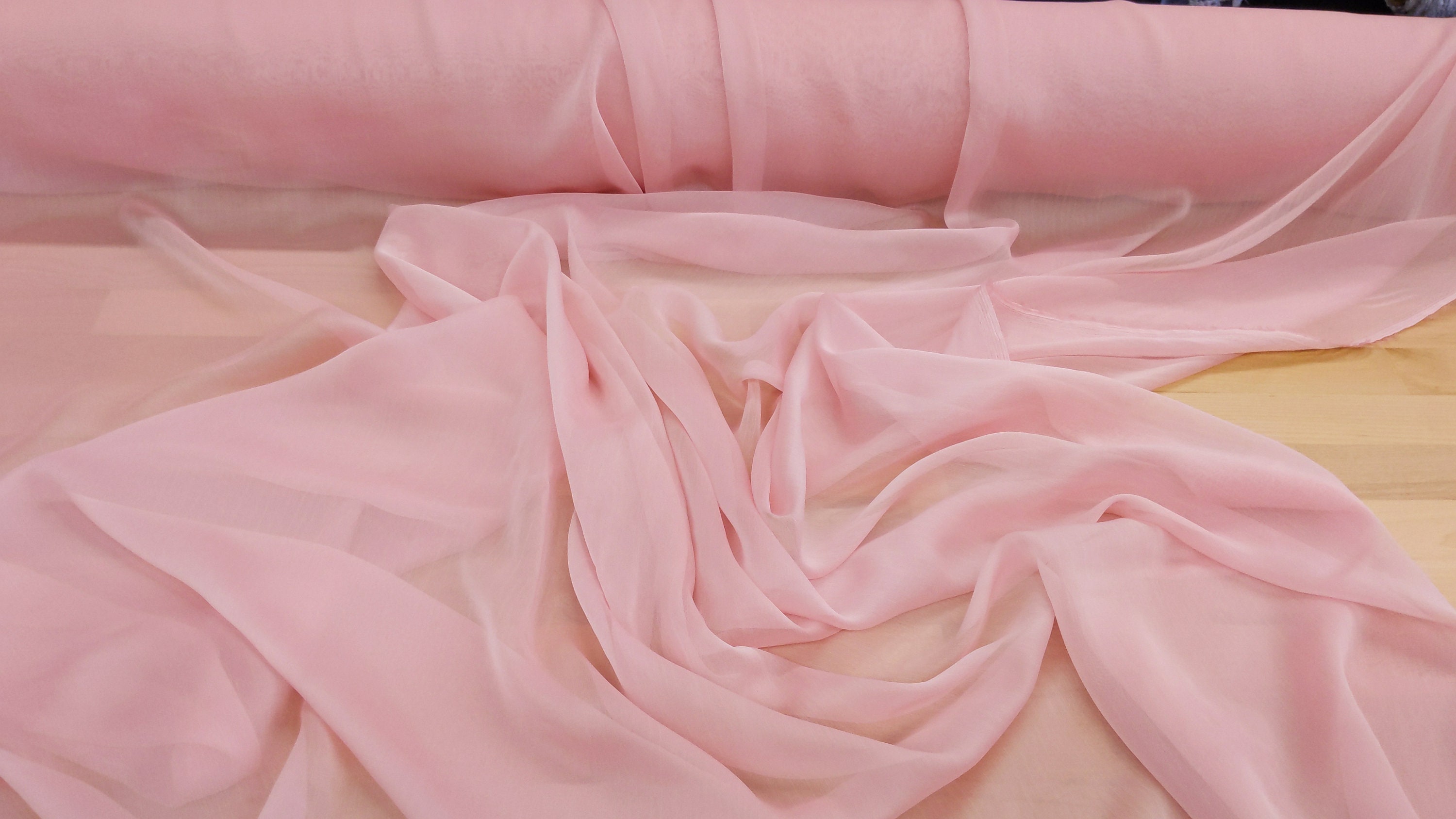 Pink Two Tone Chiffon Fabric - Chiffon Fabric - Sheer Fabric by the ...