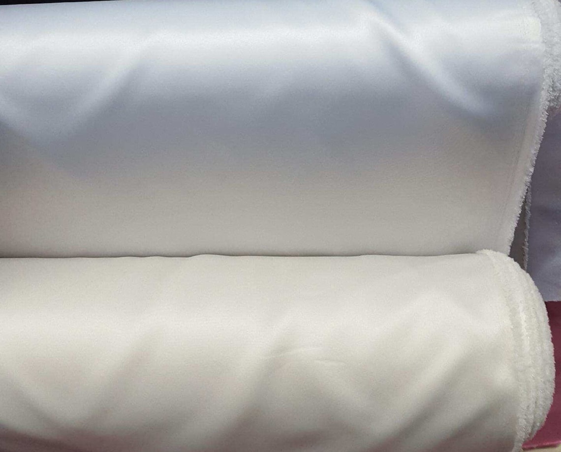 White Dull Satin / Light Ivory Dull Satin Fabric by the Yard /duchess ...
