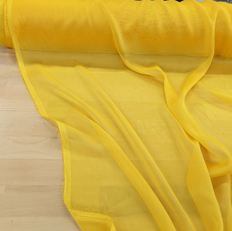 Golden Yellow Two Tone Chiffon Fabric Chiffon Fabric Sheer - Etsy