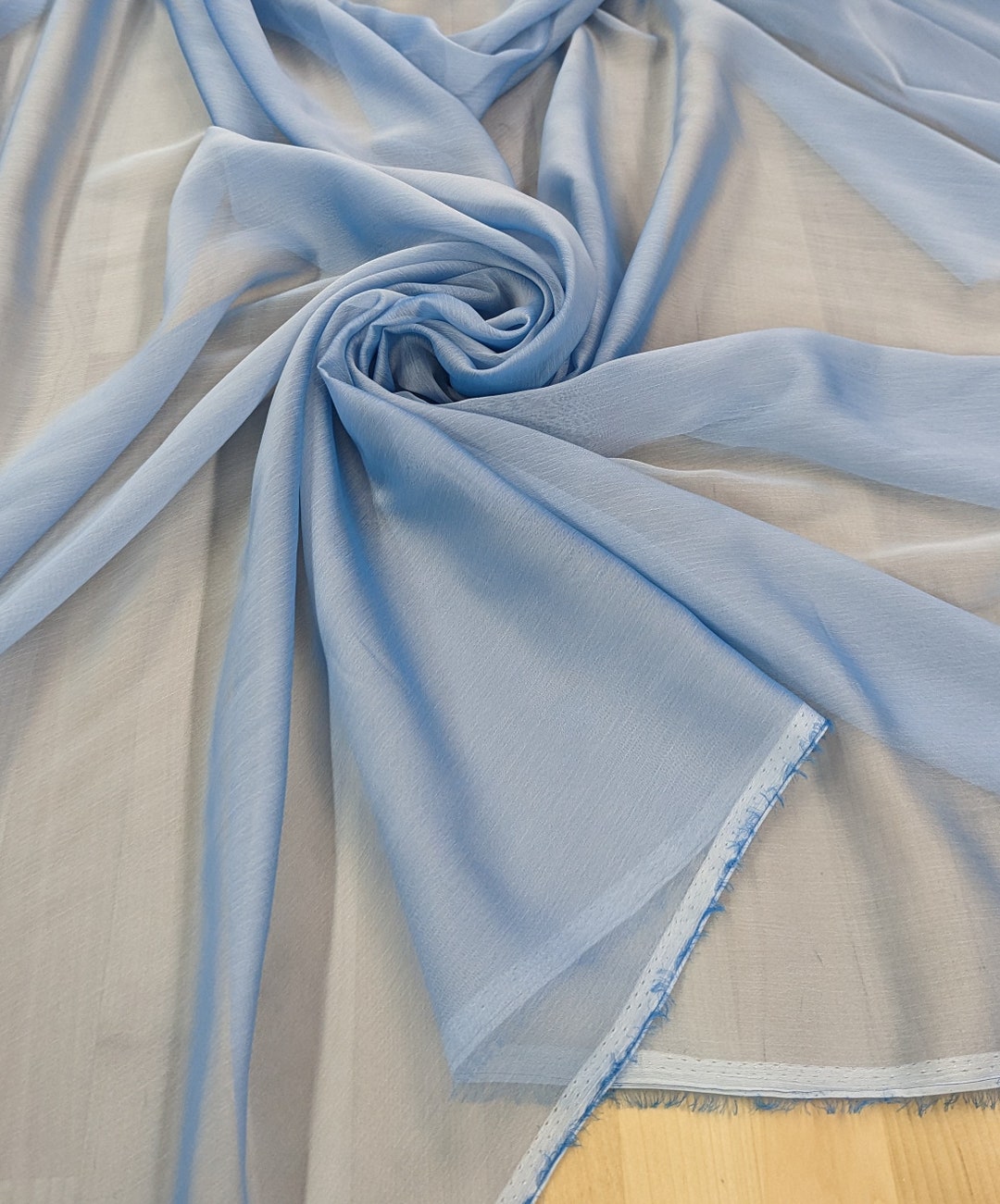 Light Blue Two Tone Chiffon Fabric - Chiffon Fabric - Sheer Fabric by ...