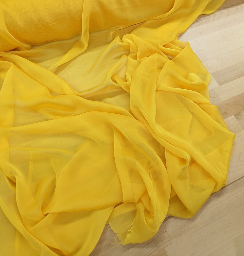 Golden Yellow Two Tone Chiffon Fabric Chiffon Fabric Sheer - Etsy