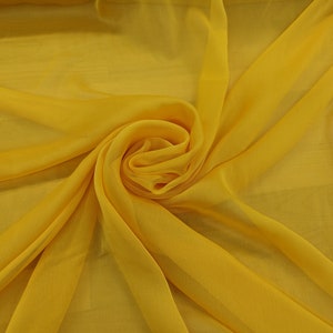 Golden Yellow Two Tone Chiffon Fabric - Chiffon Fabric - Sheer Fabric ...