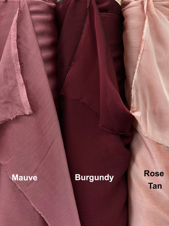 3 Colors of Chiffon Two Tone Chiffon Burgundy Two Tone Chiffon Fabric Mauve Chiffon Fabric Rose Tan Chiffon Sheer Fabric by the Yard Etsy UK