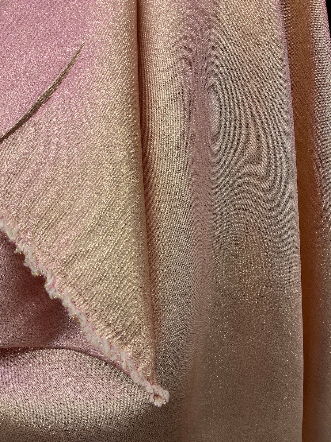 5 Colors of Metallic Fabric by the Yard/ Shimmer Fabric/ Metallic Satin ...