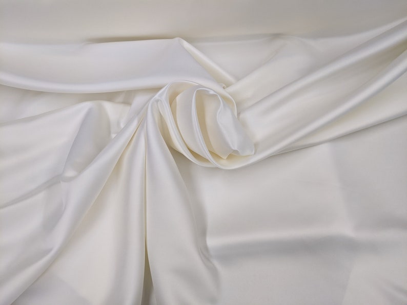 White Dull Satin / Light Ivory Dull Satin Fabric by the Yard /duchess ...