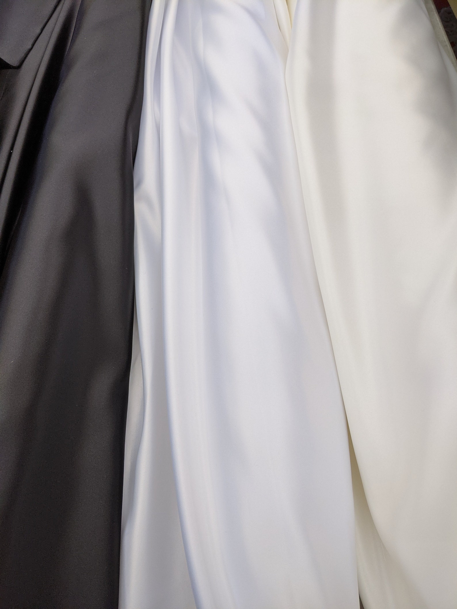 White Dull Satin / Light Ivory Dull Satin Fabric by the Yard /duchess ...