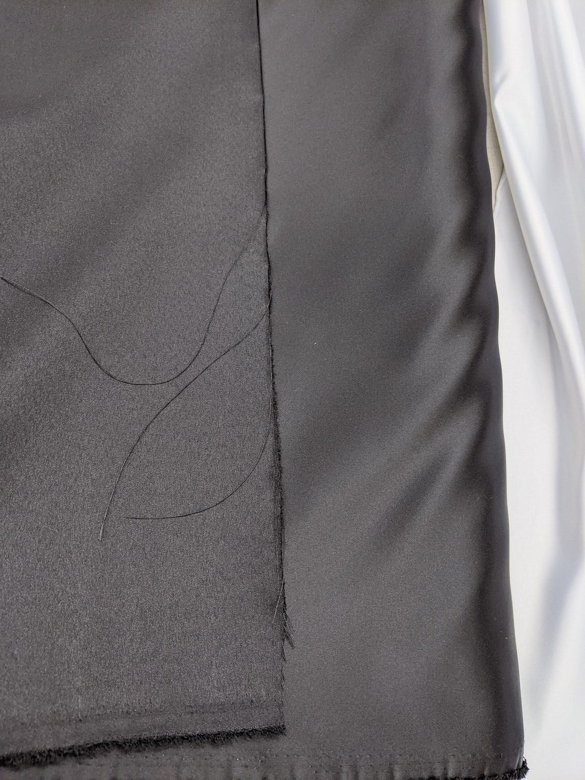 Black Dull Satin Fabric by the Yard /duchess Satin/ Peau De Soie Fabric ...
