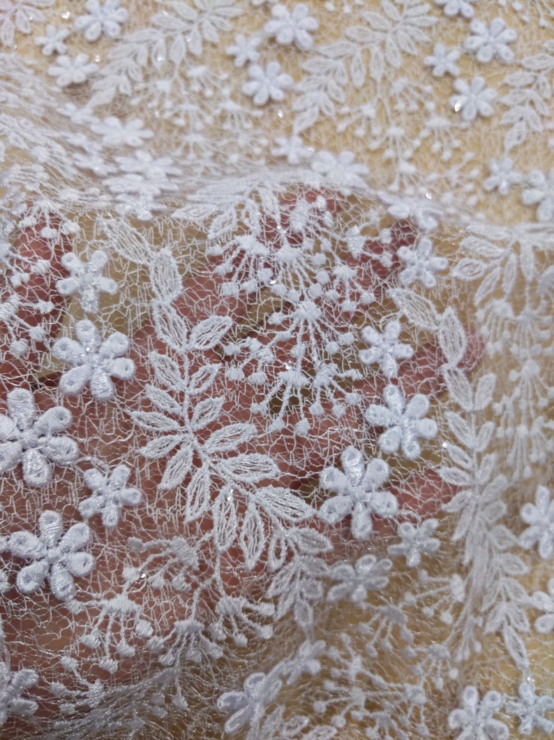 3 Colors of Bridal Lace With Small Flowers/ White Bridal Lace/ off ...