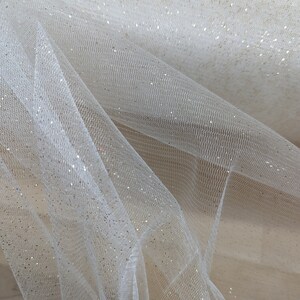 Glitter Tulle Mesh Fabric/ Sheer Tulle With Glitter / Bridal Glitter ...