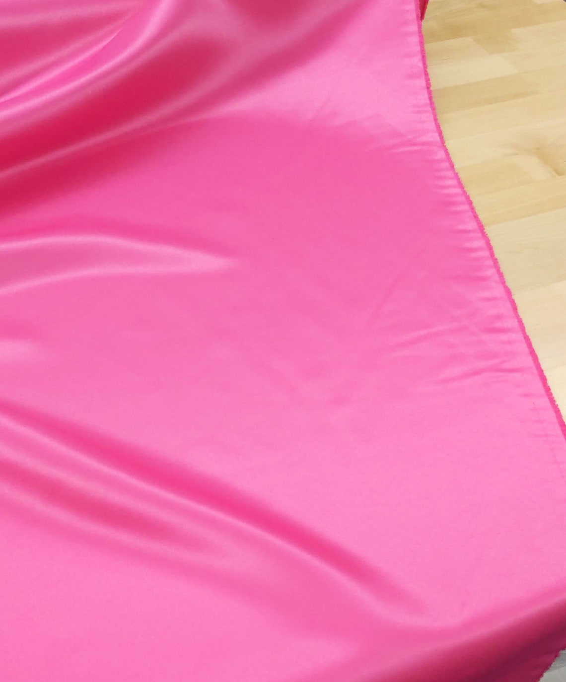 Hot Pink Dull Satin Fabric by the Yard /duchess Satin/ Peau De Soie ...