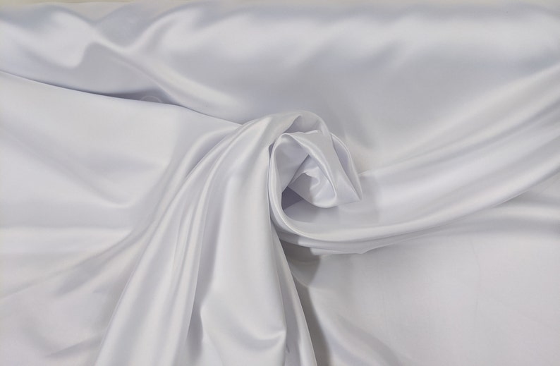 White Dull Satin / Light Ivory Dull Satin Fabric by the Yard /duchess ...