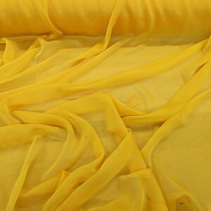 Golden Yellow Two Tone Chiffon Fabric - Chiffon Fabric - Sheer Fabric ...