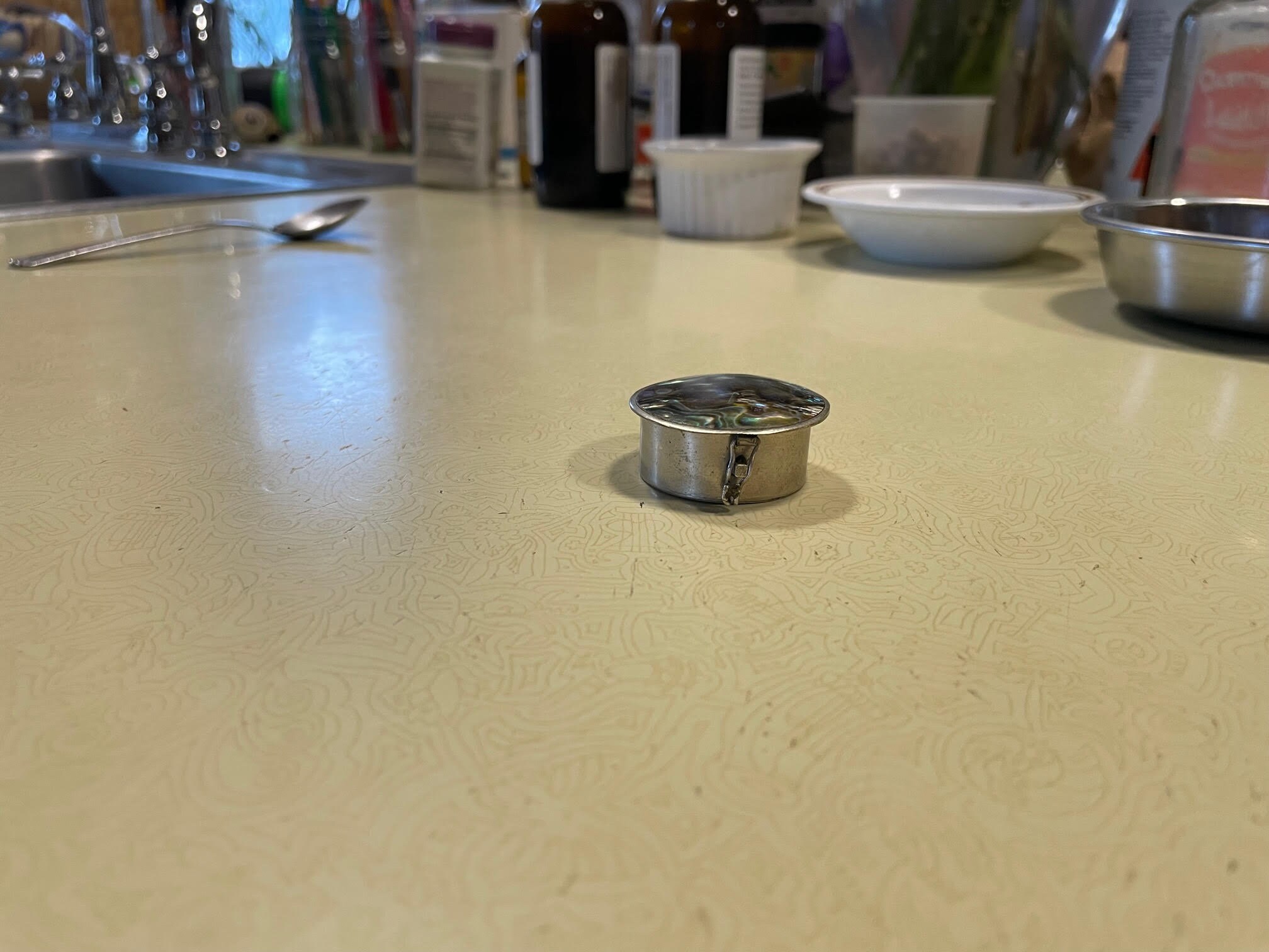 Vintage Mexican Alpaca Abalone Pill Box - Etsy