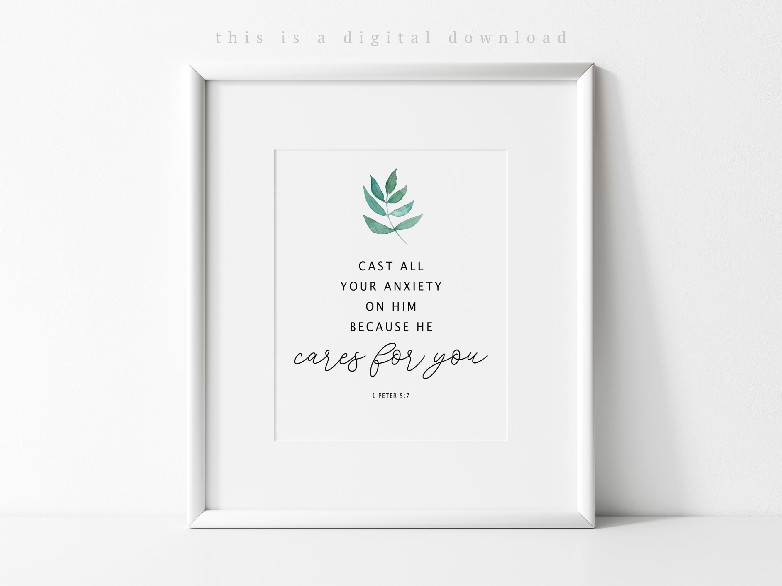 Cast Your Anxiety Bible Verse Wall Art | Impression d'art biblique ...