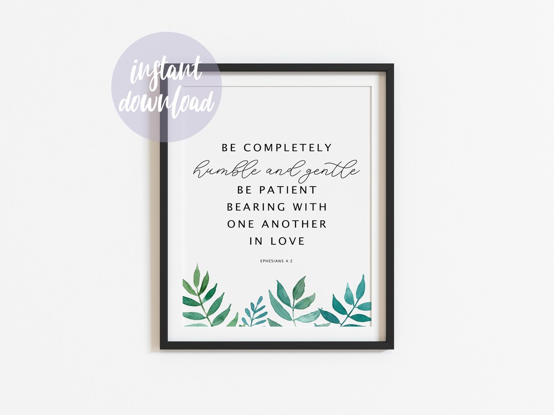 Bear With One Another in Love Verse Art Print | Printable Bible Verse ...