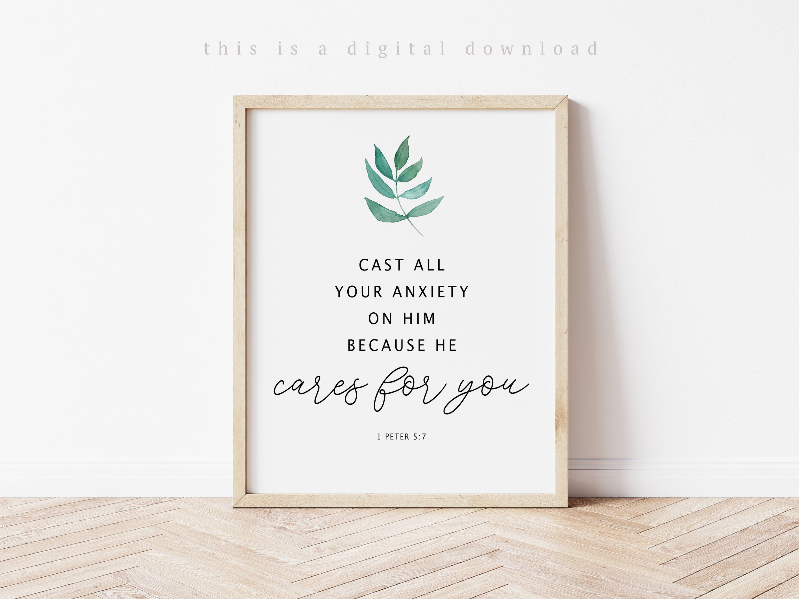 Cast Your Anxiety Bible Verse Wall Art Impression d'art biblique ...