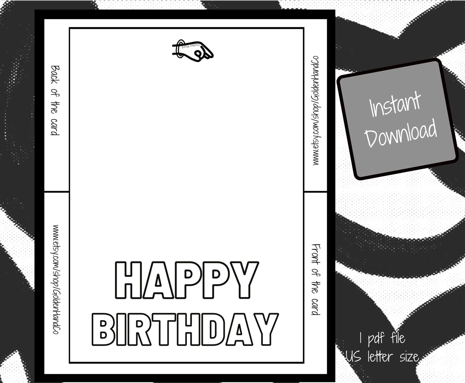 PRINTABLE Happy Birthday Coloring Card Block Letters Card Etsy printable-happy-birthday-coloring-card-block-letters-card-etsy