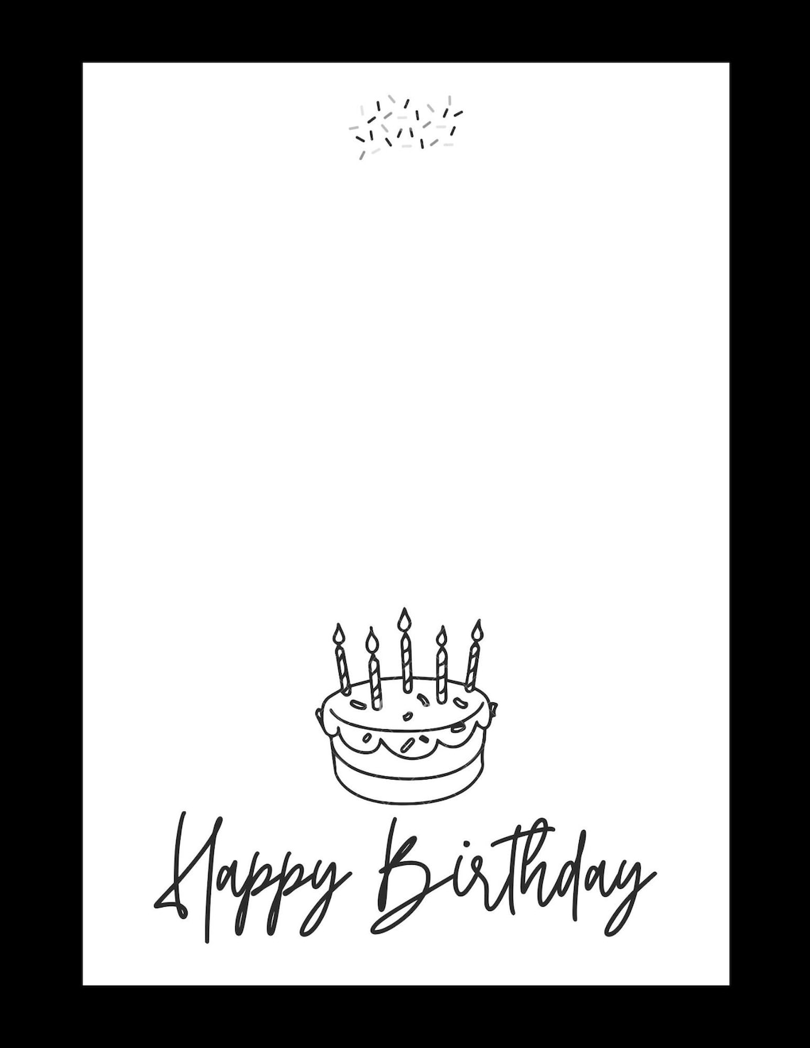 Printable Happy Birthday Card, HBD Greeting Card, Instant Download 5x7 ...