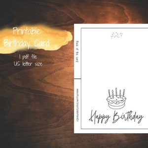 Printable Happy Birthday Card, HBD Greeting Card, Instant Download 5x7 ...