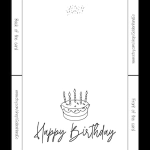 Printable Happy Birthday Card, HBD Greeting Card, Instant Download 5x7 ...