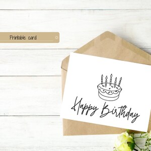 Printable Happy Birthday Card, HBD Greeting Card, Instant Download 5x7 ...