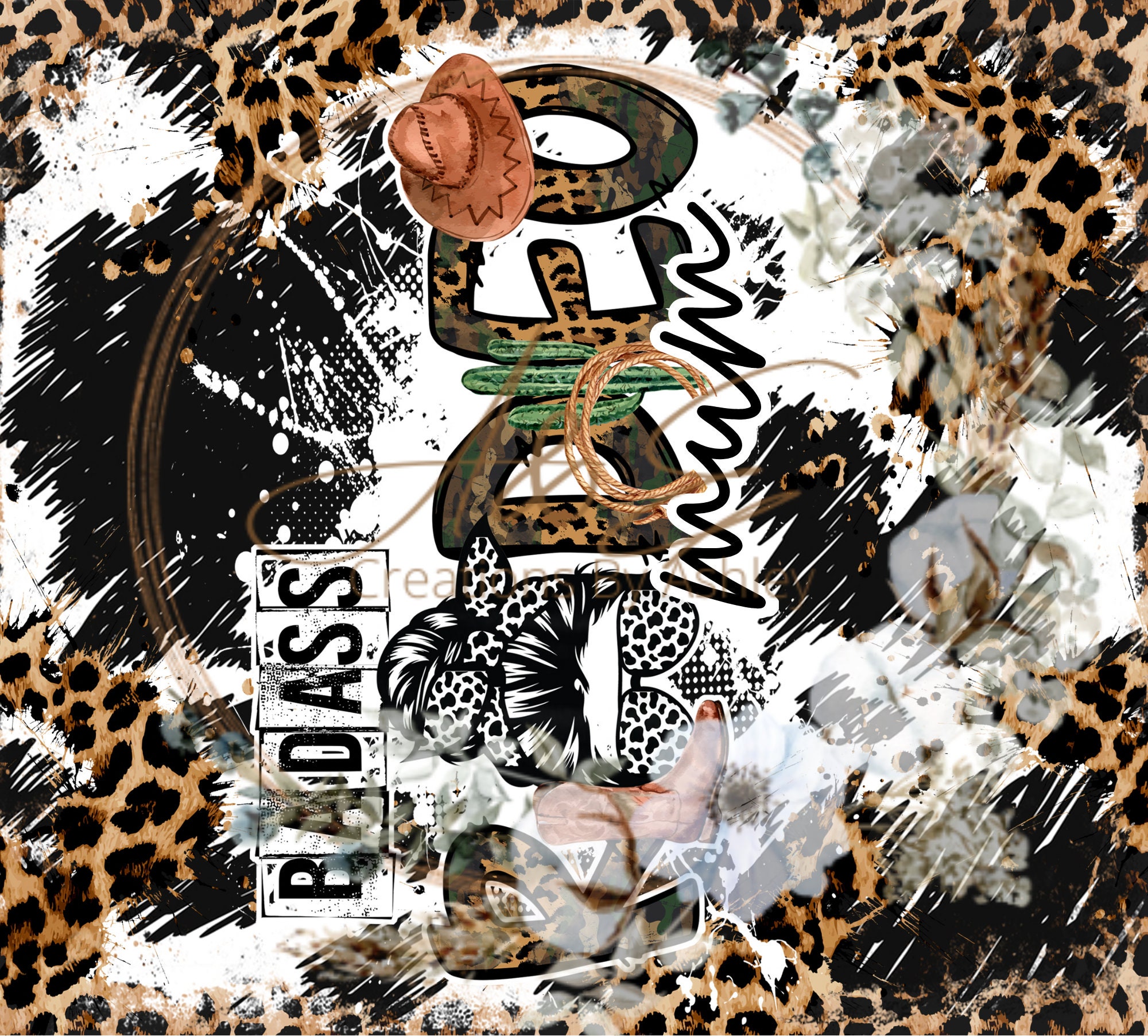 20 Oz Skinny Rodeo Mum Tumbler Wrap Messy Bun PNG Instant - Etsy