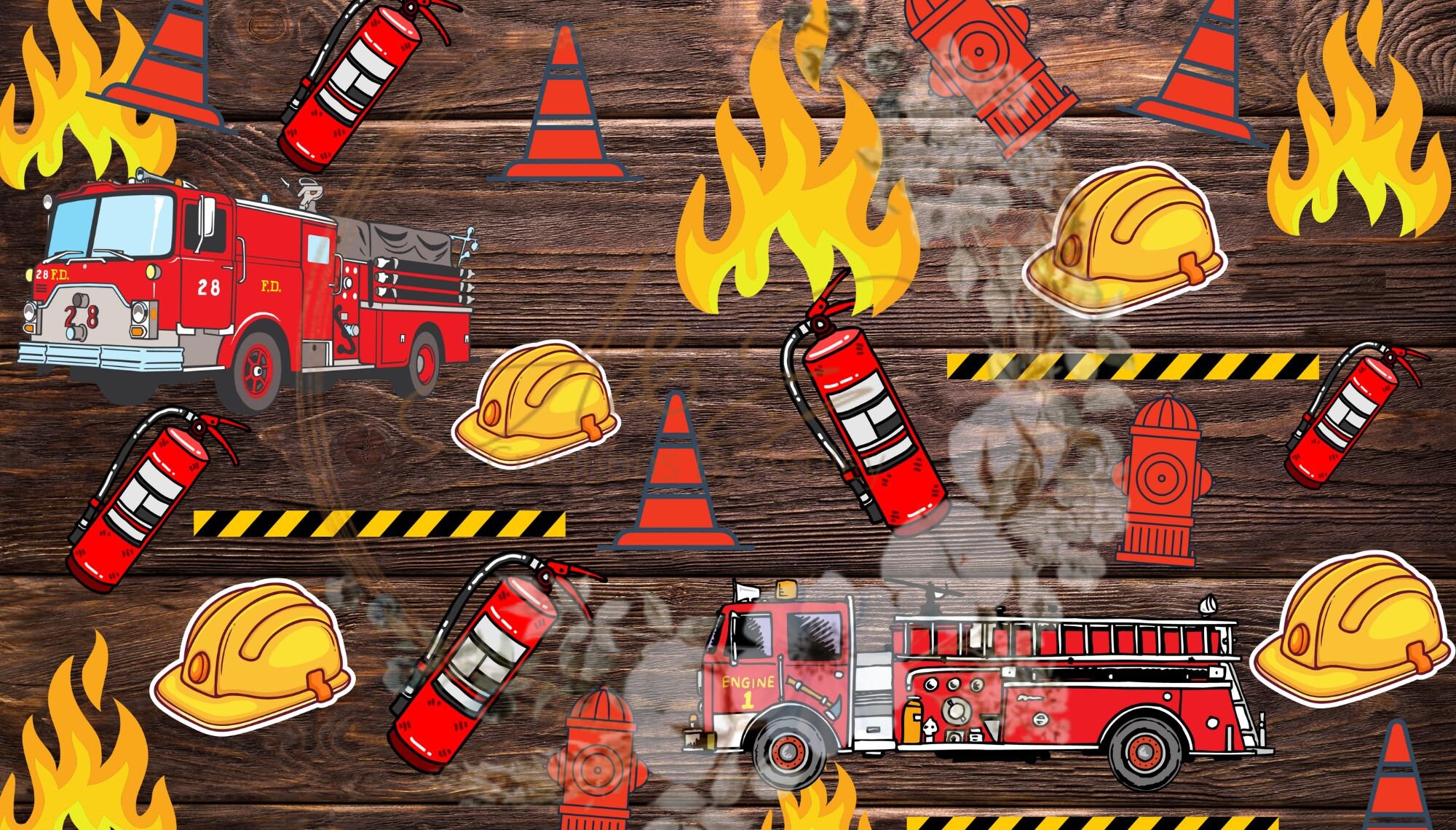 12 Oz Kids Firetruck Tumbler Wrap Png Instant Download - Etsy