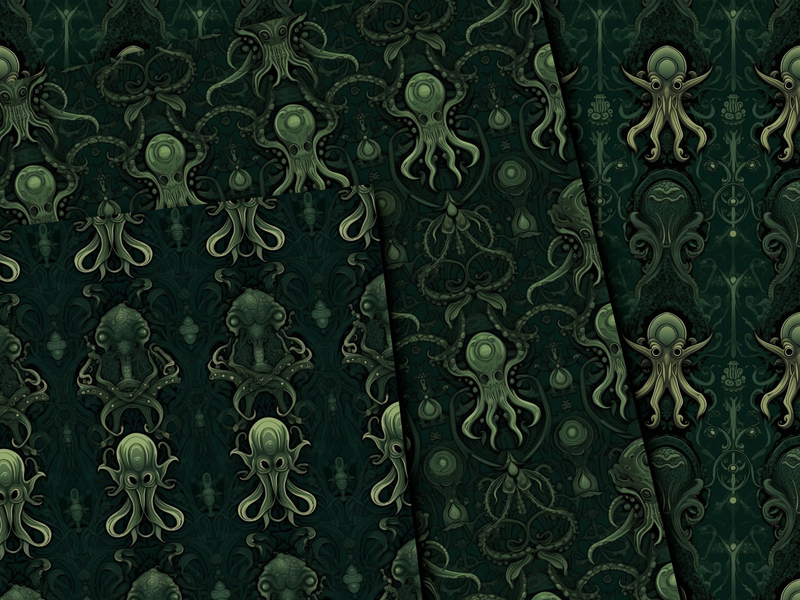 Lovecraftian Eldritch Horror Digital Paper Pack | Seamless Patterns ...
