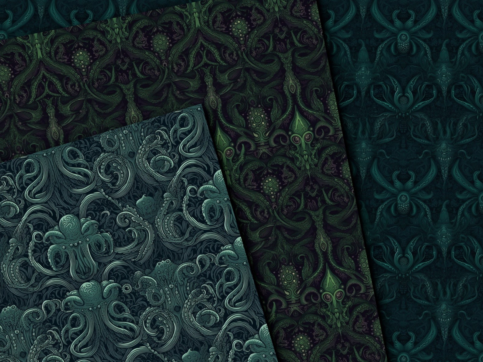 Lovecraftian Eldritch Horror Digital Paper Pack | Seamless Patterns ...