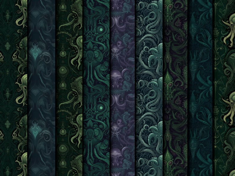 Lovecraftian Eldritch Horror Digital Paper Pack | Seamless Patterns ...
