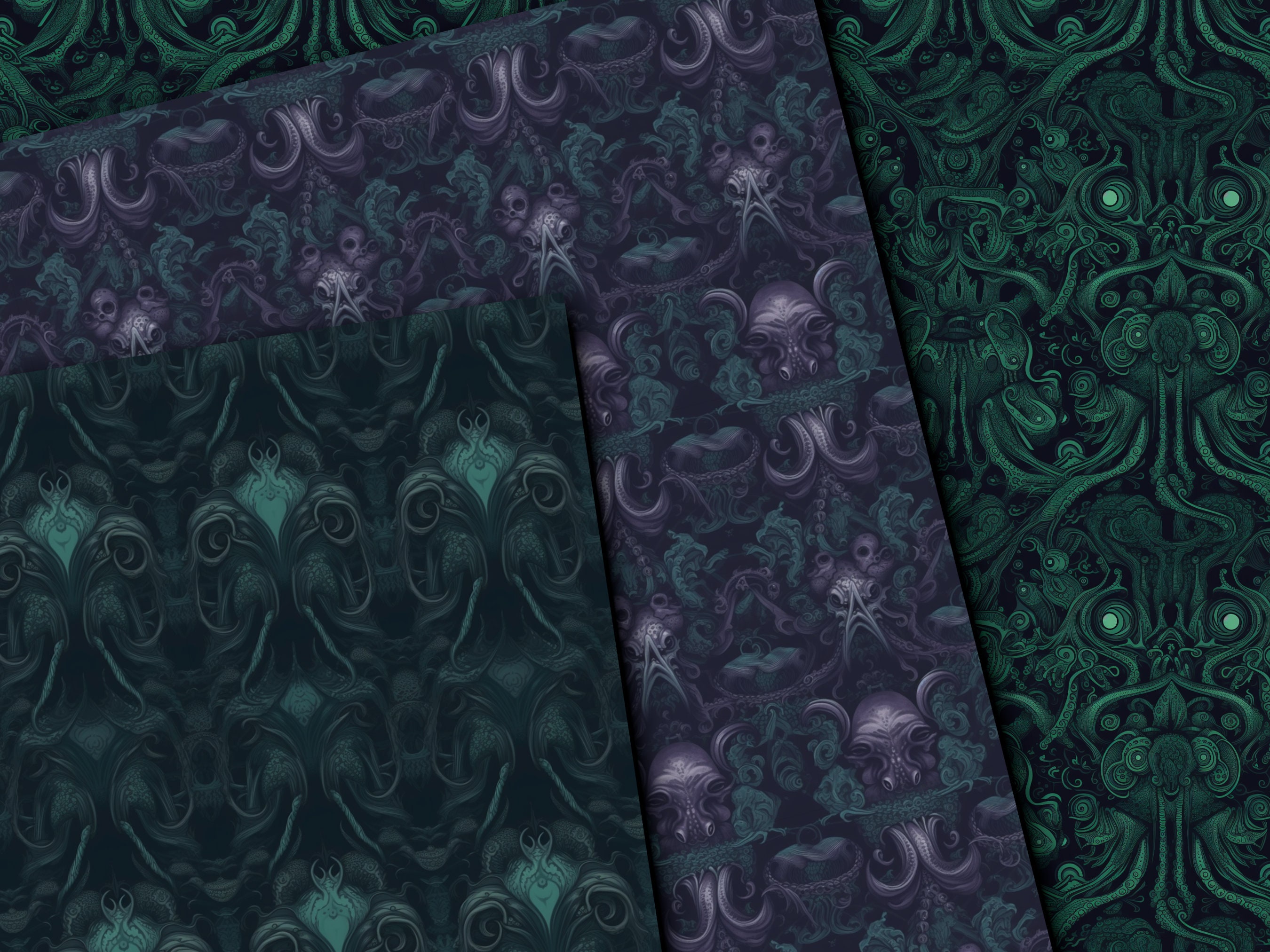 Lovecraftian Eldritch Horror Digital Paper Pack | Seamless Patterns ...