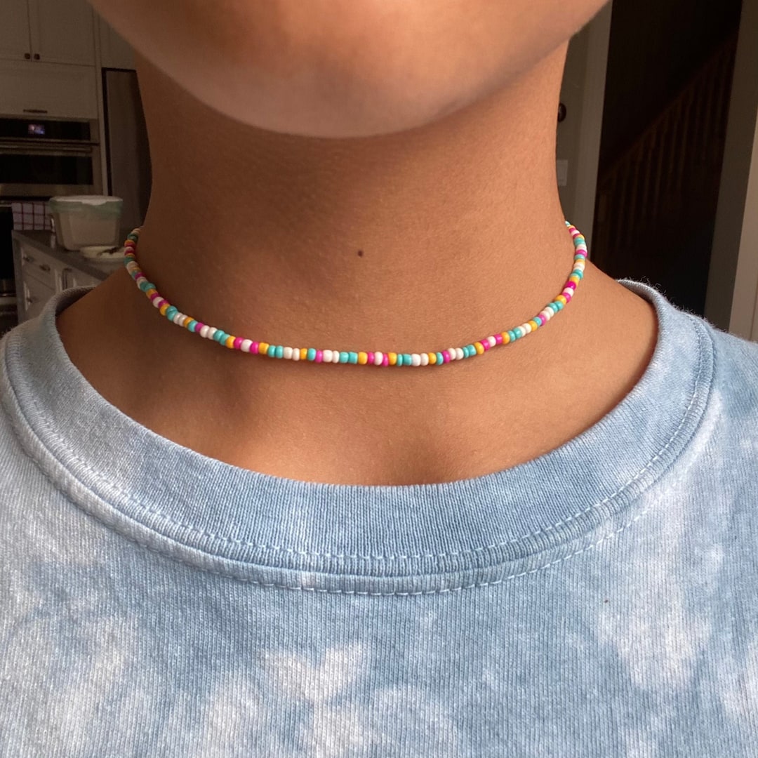 Dainty Spring Break Choker, Beaded Necklace, Summer, Beachy, Gifts for ...