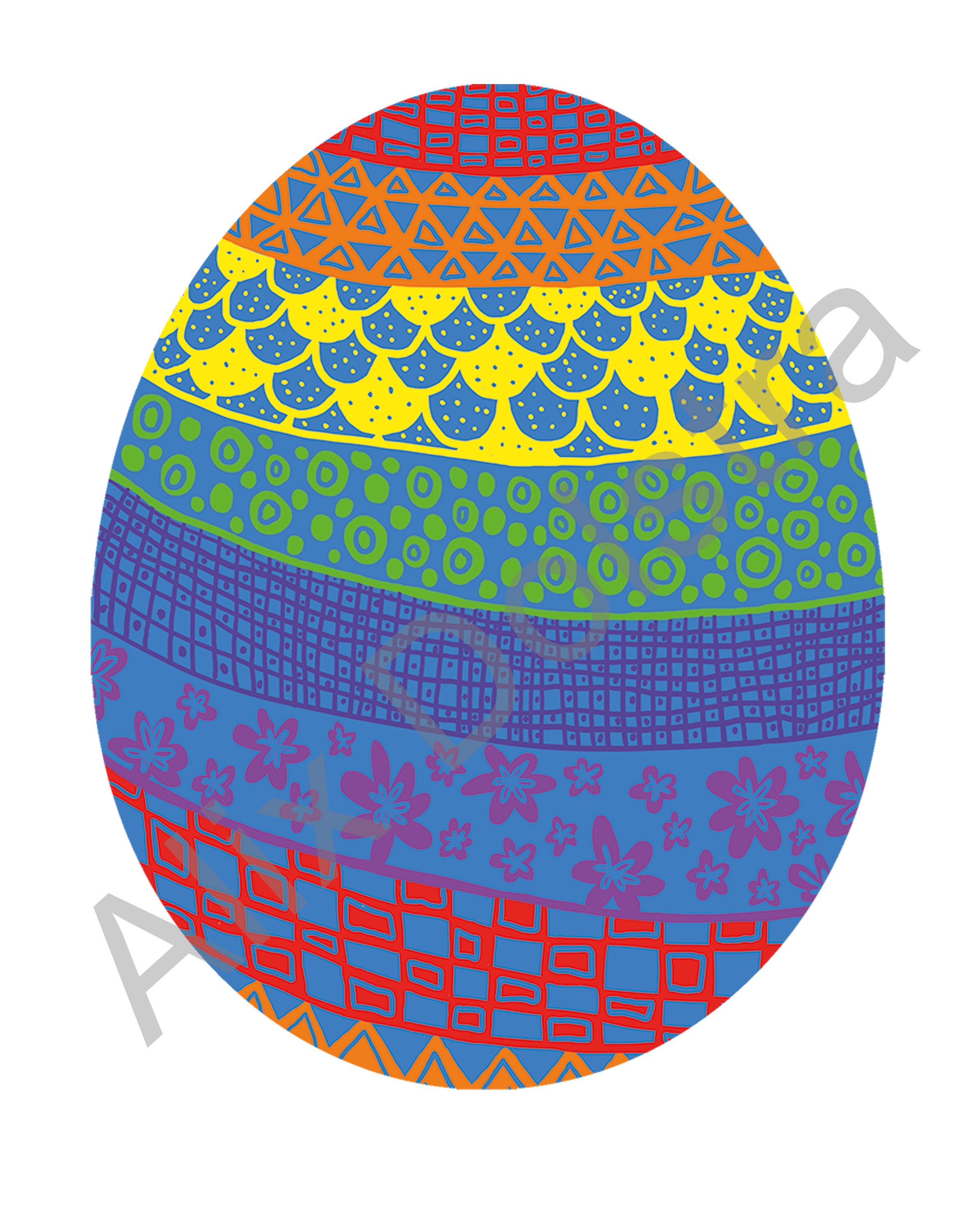 Rainbow Easter Egg Set, PSD, PNG Clip Art Set, Colourful, Printable ...