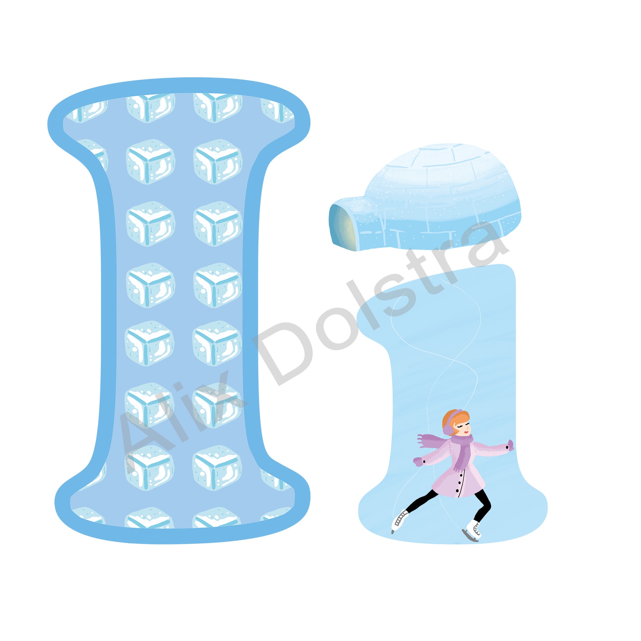 I is for Igloo, PNG Clip Art Set, Alphabet Letters, Learning for Kids ...