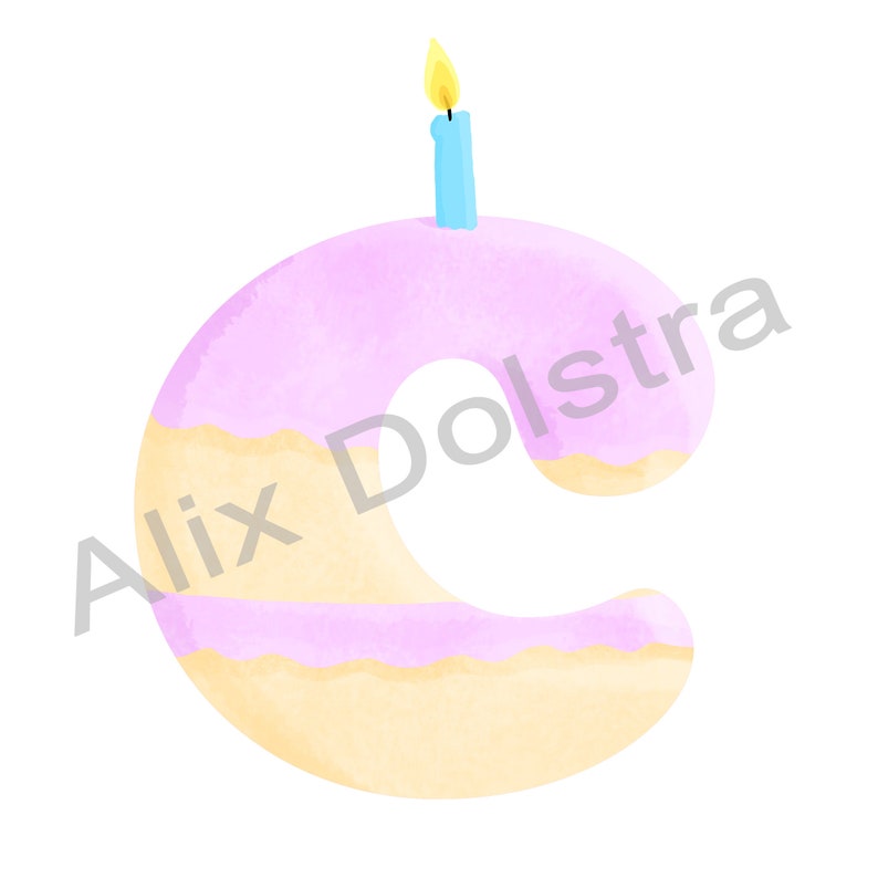 C is for Cake, PNG Clip Art Set, Alphabet Letters, Learning for Kids ...