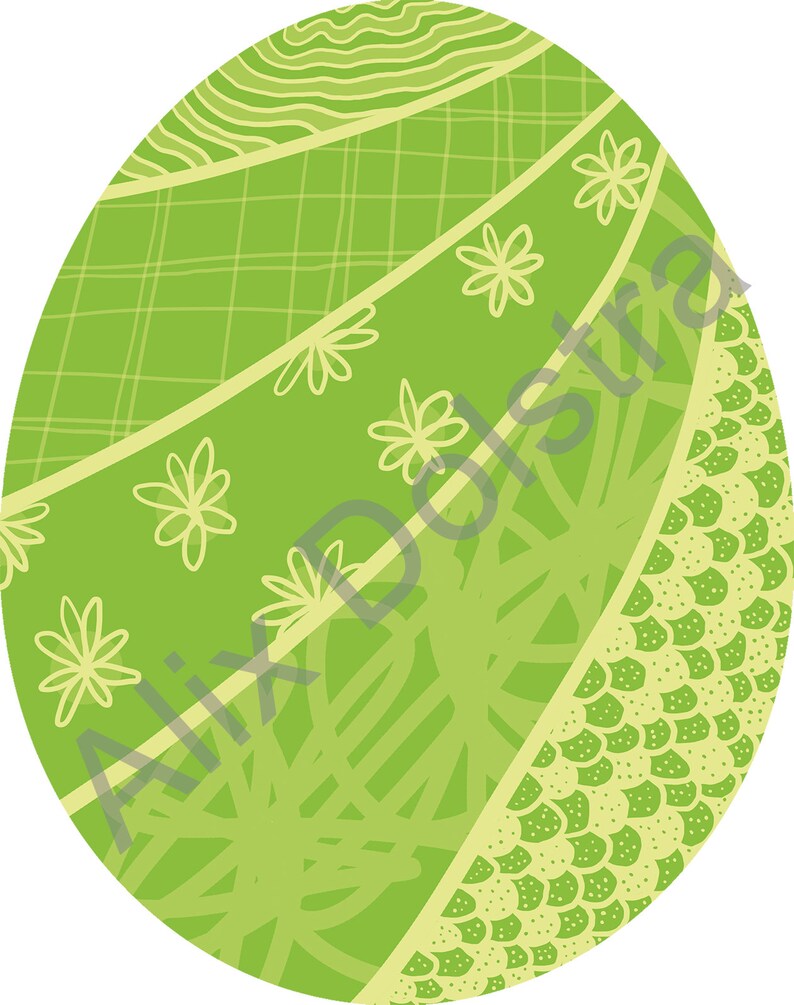 Green Easter Egg Set PSD PNG Clip Art Set Flora Bunny - Etsy