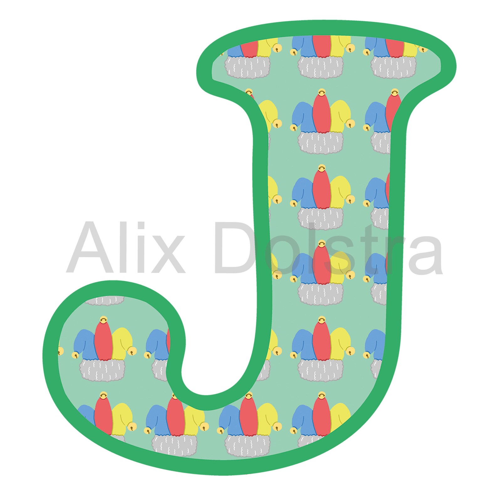 J for Jester PNG Clip Art Set Alphabet Letters Learning for | Etsy
