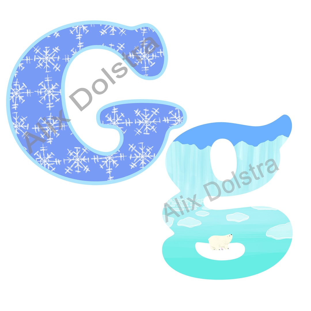 G is for Glacier, PNG Clip Art Set, Alphabet Letters, Learning for Kids ...