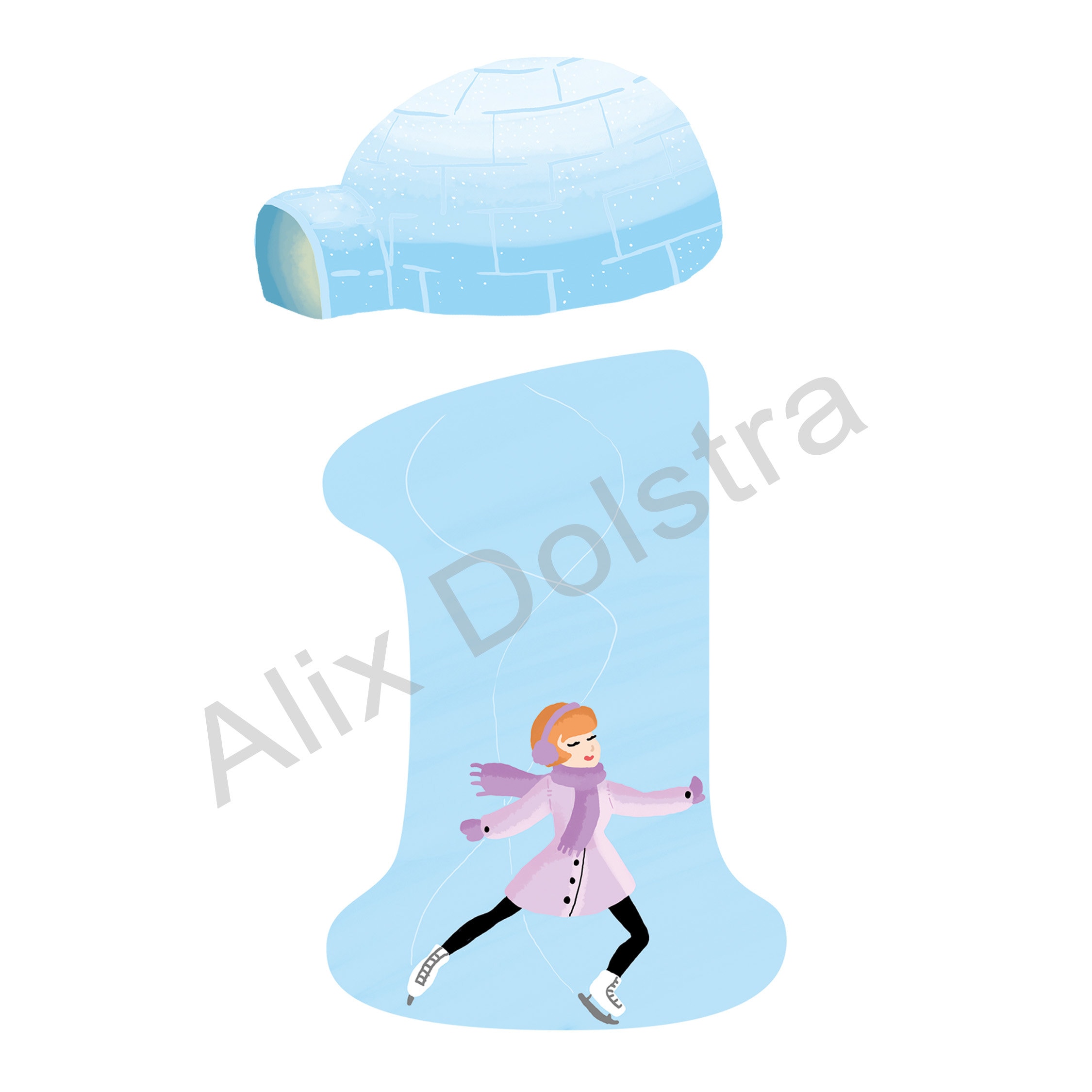 I is for Igloo, PNG Clip Art Set, Alphabet Letters, Learning for Kids ...