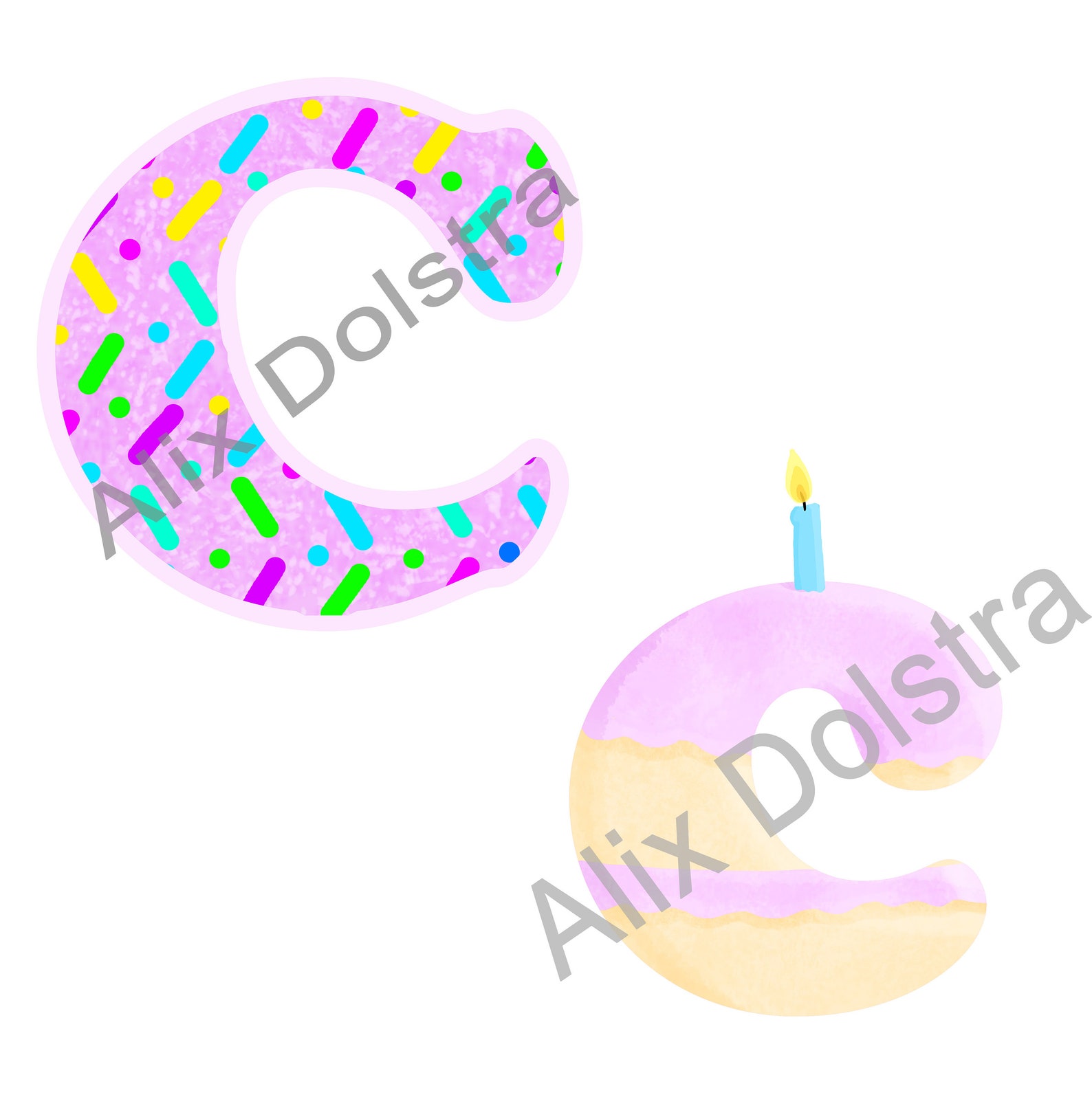 C is for Cake, PNG Clip Art Set, Alphabet Letters, Learning for Kids ...