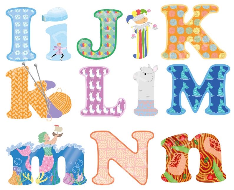 A to Z PNG Alphabet Clip Art Set, Educational, Decorative, Digital ...