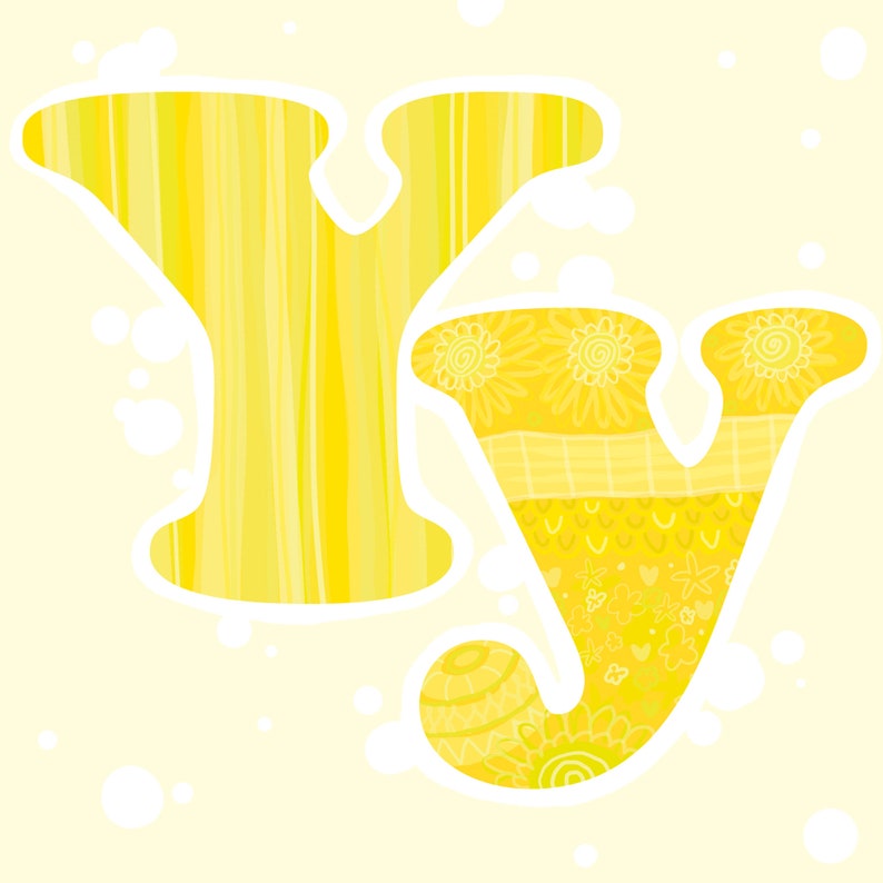 Y is for Yellow, Alphabet Letter PNG Clip Art Set, Educational Resource ...