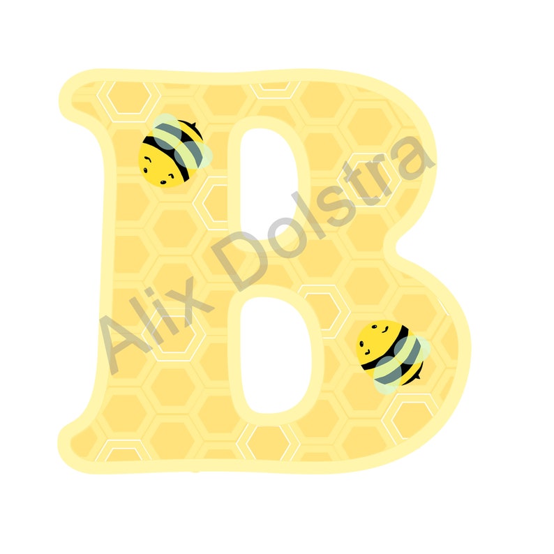 B is for Bee, PNG Clip Art Set, Alphabet Letters, Learning for Kids ...