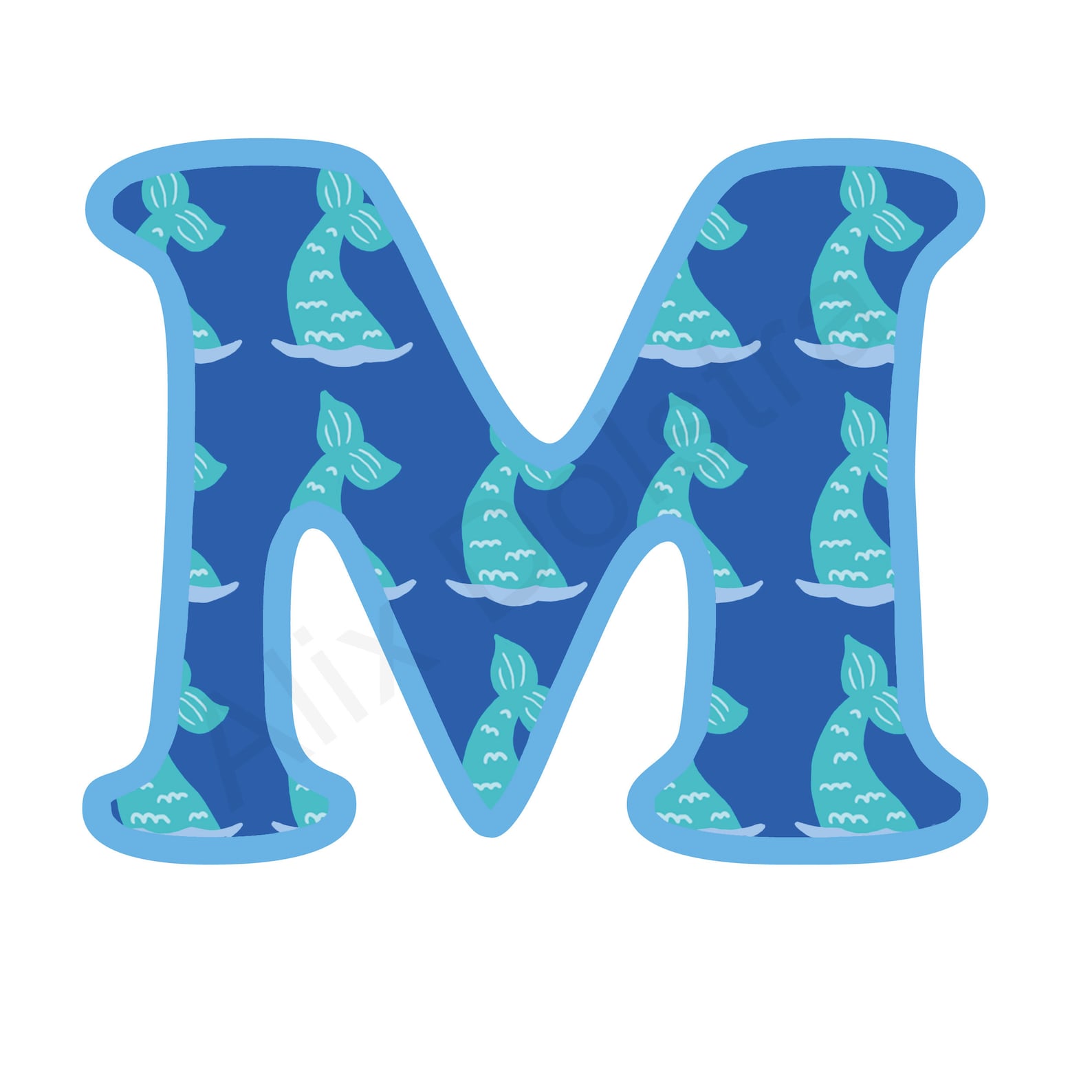 M is for Mermaid, Clip Art PNG Set, Alphabet Educational Resource ...