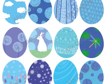 Rainbow Easter Egg Set PSD PNG Clip Art Set Colourful | Etsy
