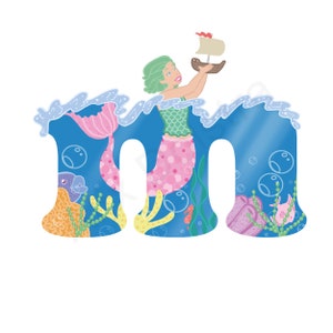 M is for Mermaid, Clip Art PNG Set, Alphabet Educational Resource ...